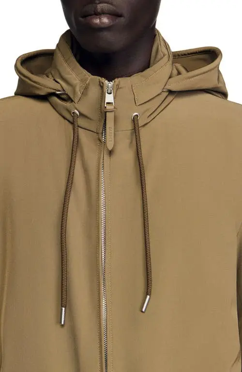 Sandro Zip-up Hooded Jacket - Caramel