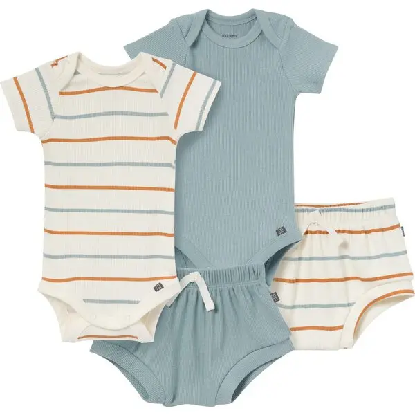 MODERN MOMENTS™ BY GERBER Coordinating 4-pack Bodysuit And Shorts Set - Stripes