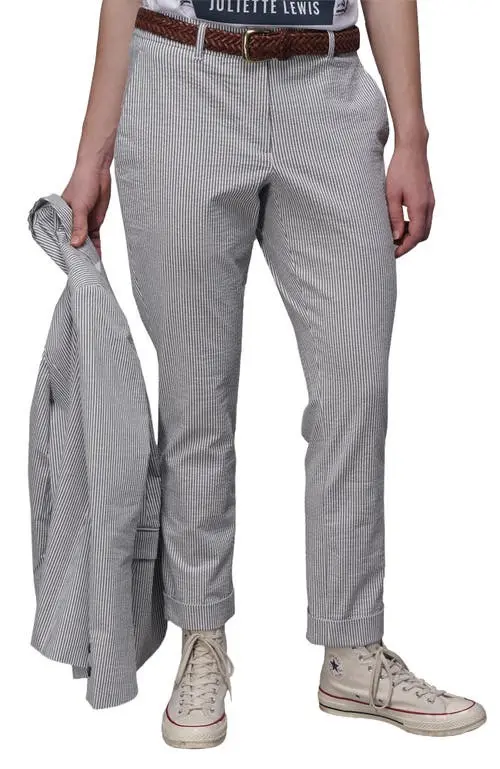 WILDFANG The Empower Seersucker Trouser - Navy/white