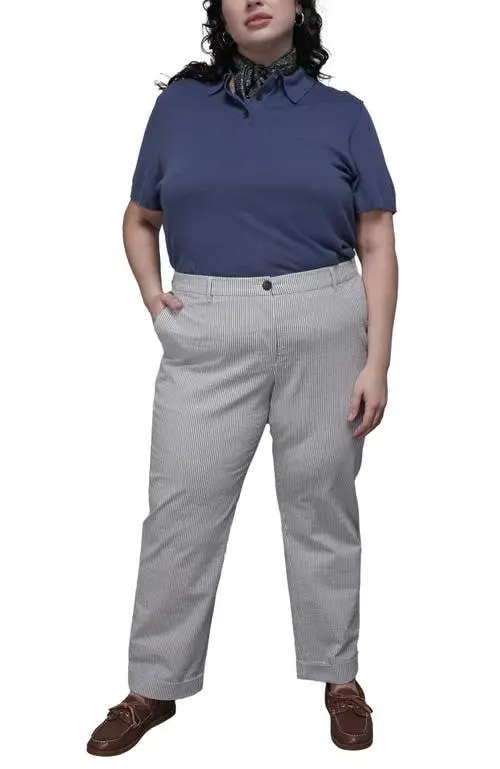 WILDFANG The Empower Seersucker Trouser - Navy/white