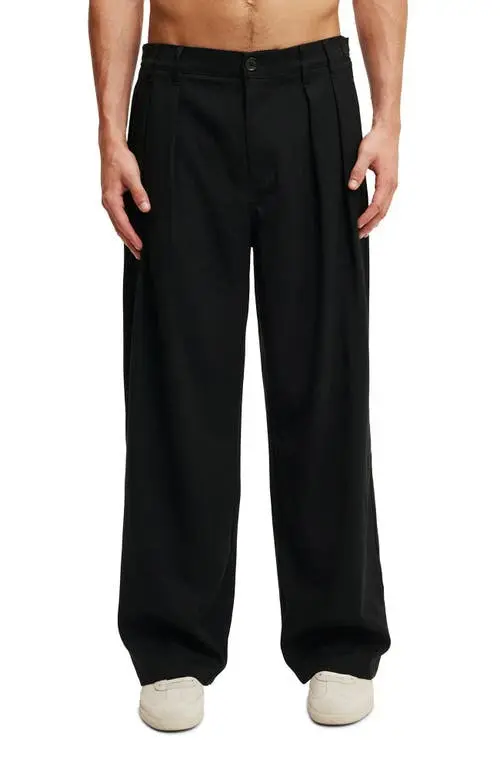 COTTON ON Super Baggy Pleated Pant - Black