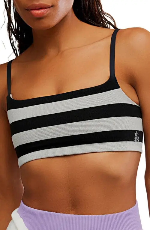 Free People Remember My Name Stripe Bra - Black Combo