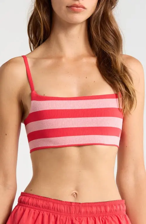 Free People Remember My Name Stripe Bra - Grapefruit Combo