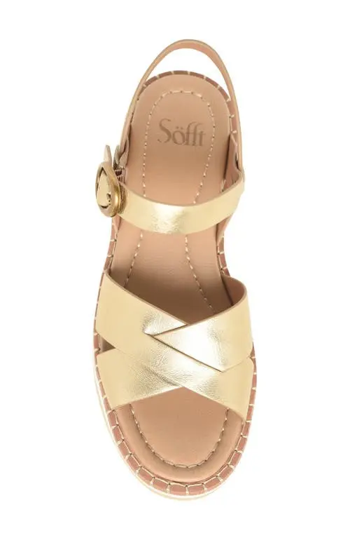 SOFFT Ruthie Platform Wedge Sandals - Gold