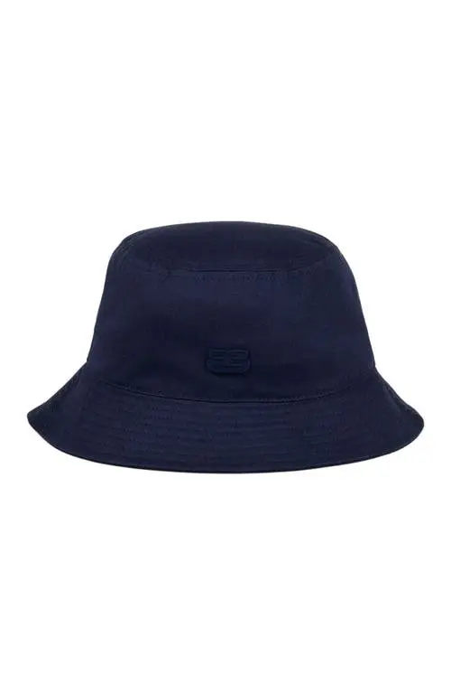 Sandro Cotton Bucket Hat With Patch - Navy Blue