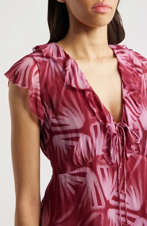 Rails Carmine Frond Print Top