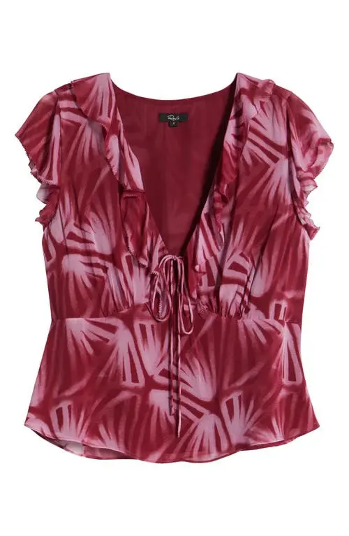 Rails Carmine Frond Print Top