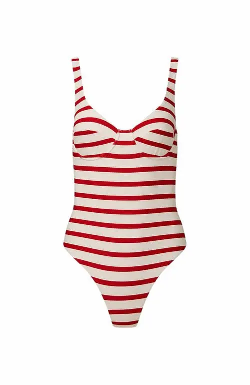 WeWoreWhat Scoop Underwire One-piece Swimsuit - Off Wht/true Rd