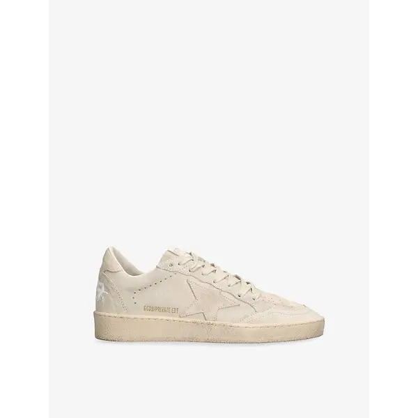 GOLDEN GOOSE Ball Star Star-embroidered Suede Low-top Trainers - Beige