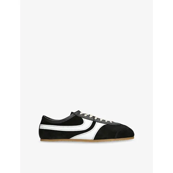 Dries Van Noten Stripe-embroidered Low-top Trainers - Black