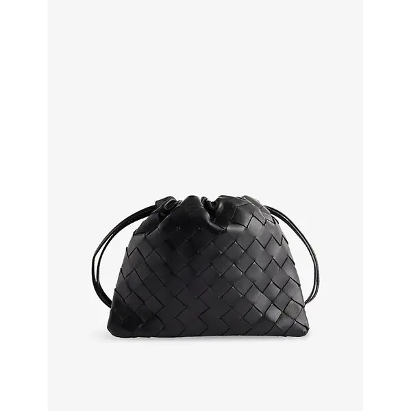 Bottega Veneta Small Leather Cross-body Bag - Black-gold