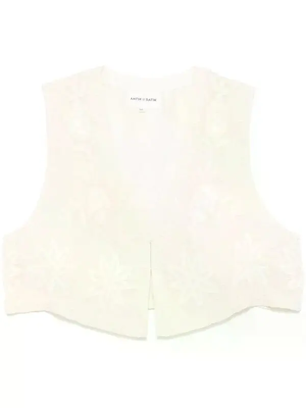 Antik Batik Mahata Embellished Vest - Neutrals