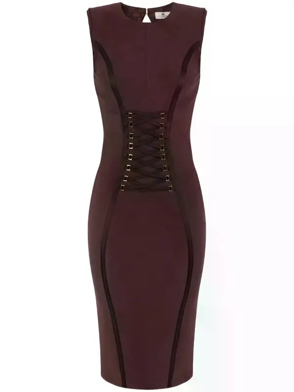 Elisabetta Franchi Crossover Lace-detail Midi Dress
