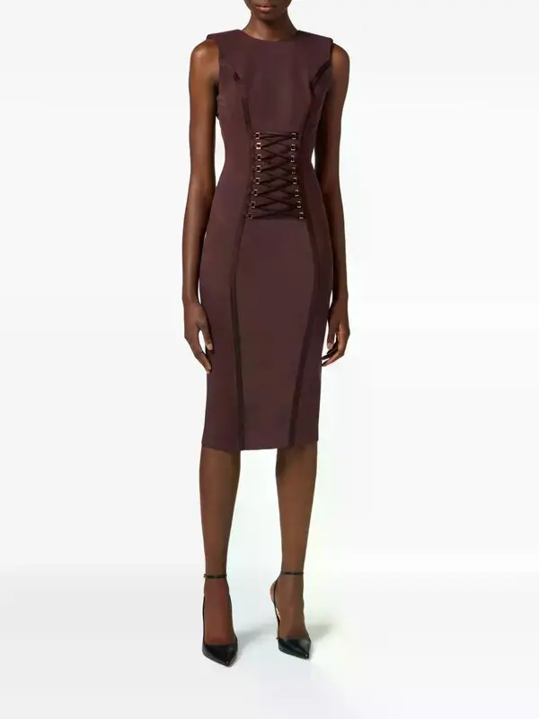Elisabetta Franchi Crossover Lace-detail Midi Dress