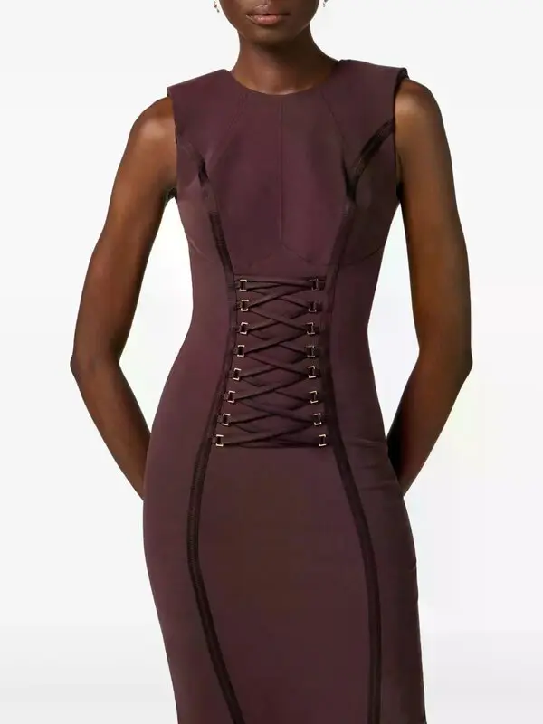 Elisabetta Franchi Crossover Lace-detail Midi Dress