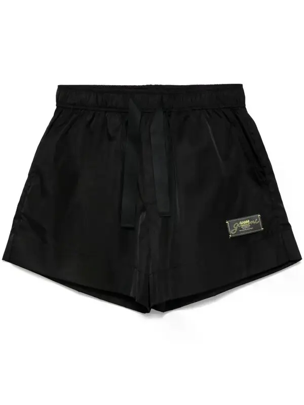 GANNI Logo-patch Shorts