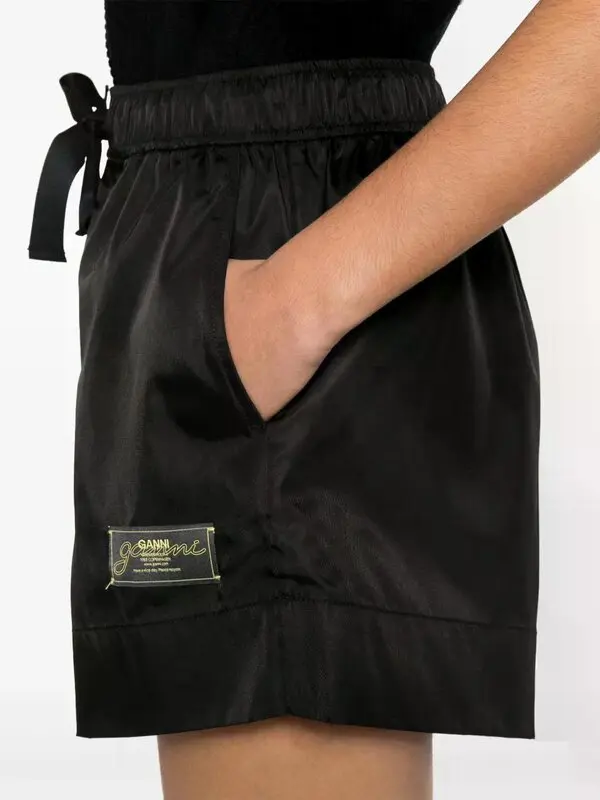 GANNI Logo-patch Shorts