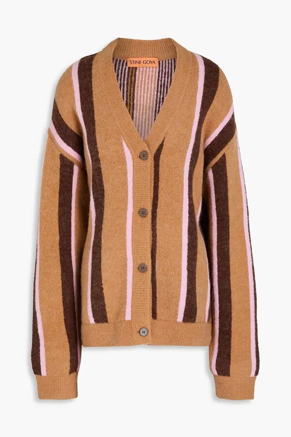 Stine Goya Striped Jacquard-knit Cardigan