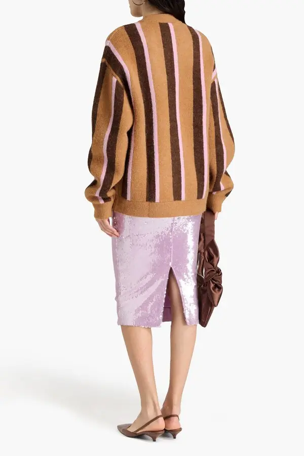 Stine Goya Striped Jacquard-knit Cardigan