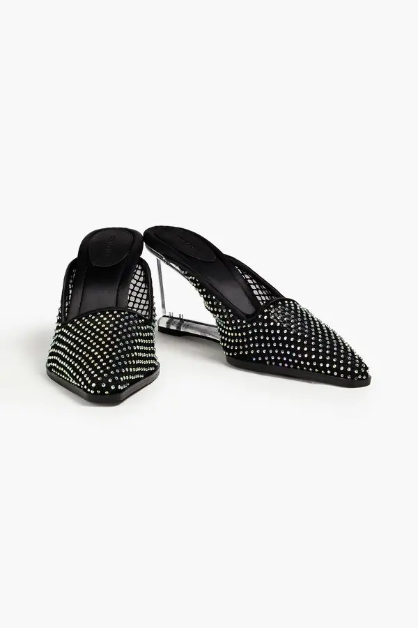 Stine Goya Crystal-embellished Mesh Wedge Mules