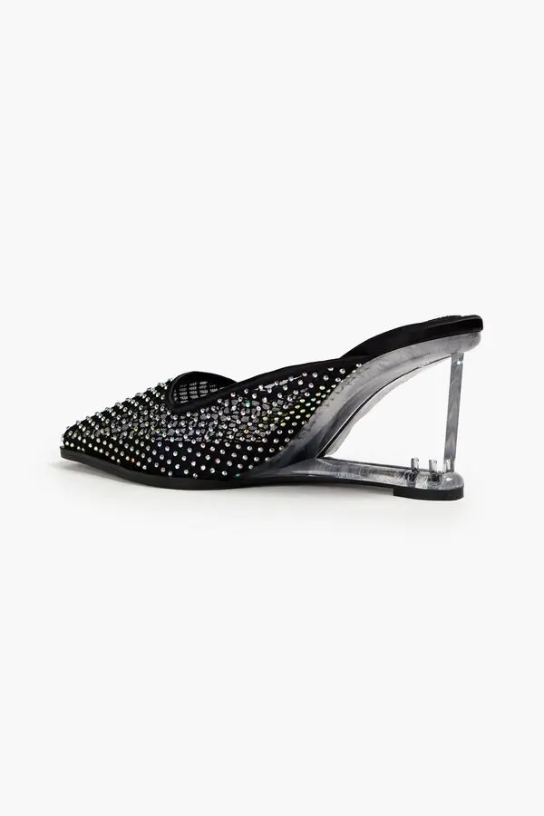 Stine Goya Crystal-embellished Mesh Wedge Mules