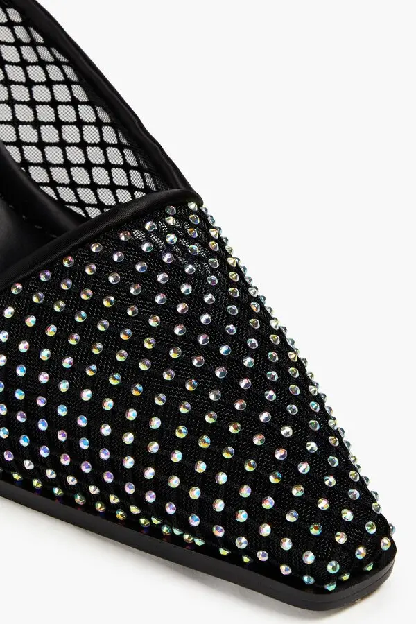 Stine Goya Crystal-embellished Mesh Wedge Mules
