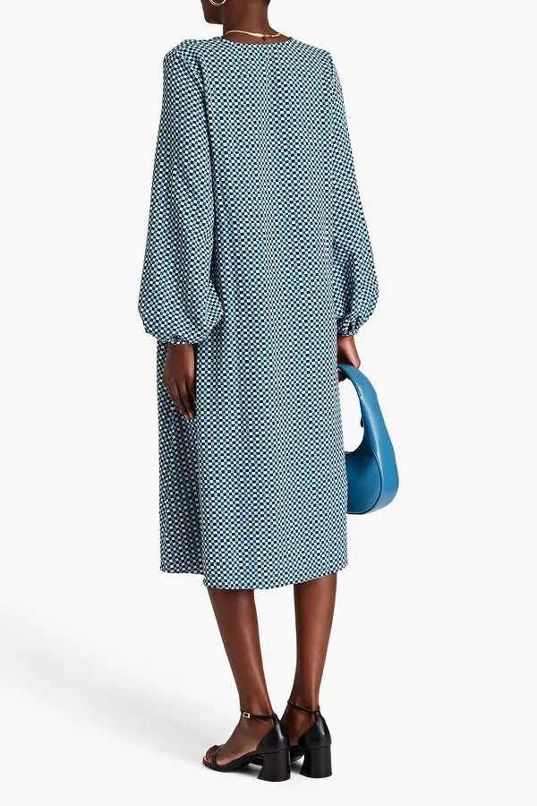 Stine Goya Printed Stretch-seersucker Midi Dress