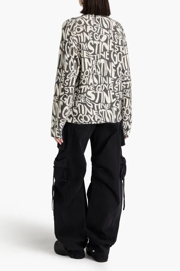 Stine Goya Printed Ribbed-knit Cardigan