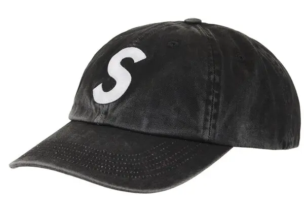 Supreme Pigment Coated S Logo 6-panel Cap - Black