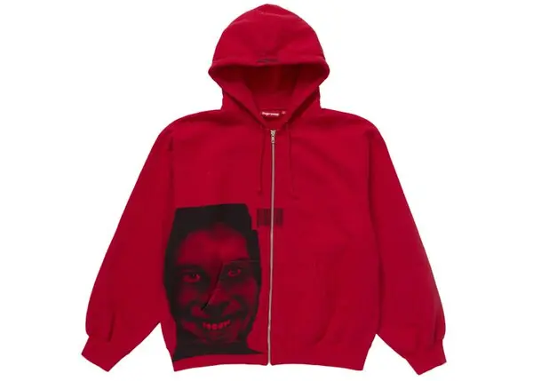 Supreme Aphex Twin Zip Up Hooded Sweatshirt - Red | Editorialist