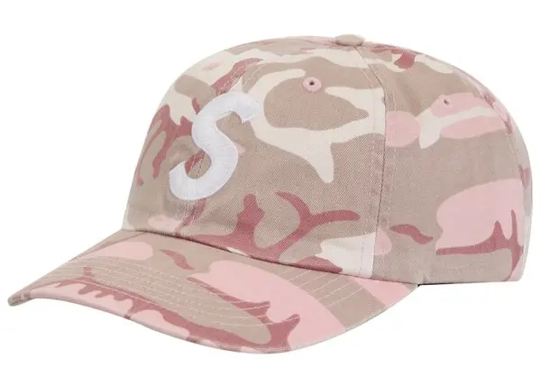 Supreme Pigment Coated S Logo 6-panel Cap - Pink Camo