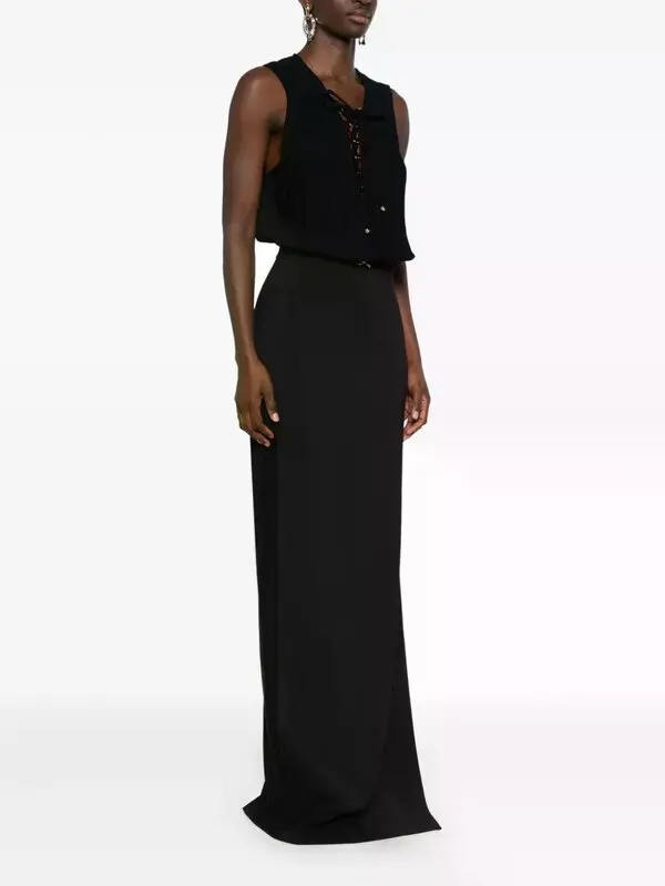 Elisabetta Franchi Lace-up Maxi Dress