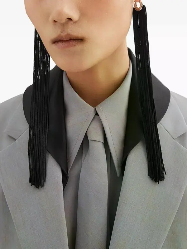JIL SANDER Fringed Dangle Earrings - Silver