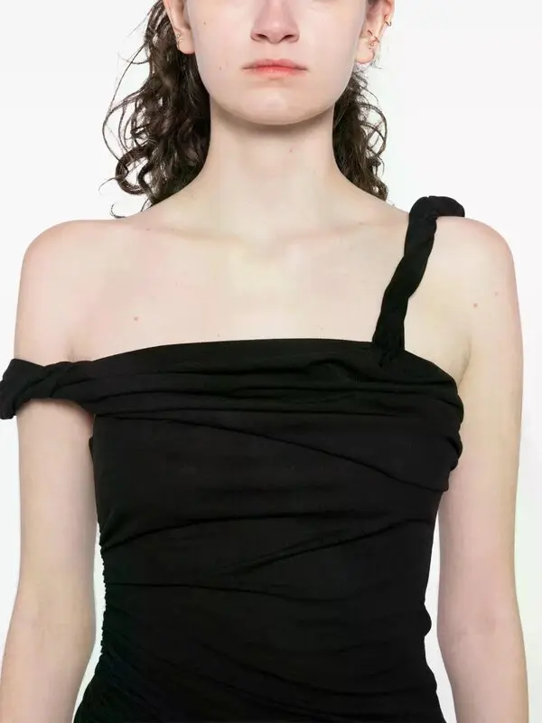alycia knit dress Reformation Alycia Asymmetric Neck Knit Dress - Praline