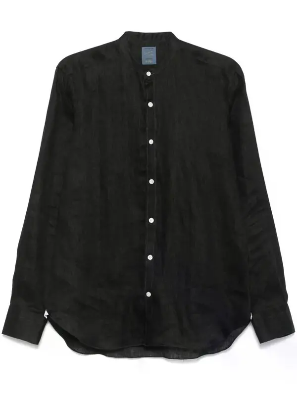 BARBA NAPOLI Linen Shirt - Black