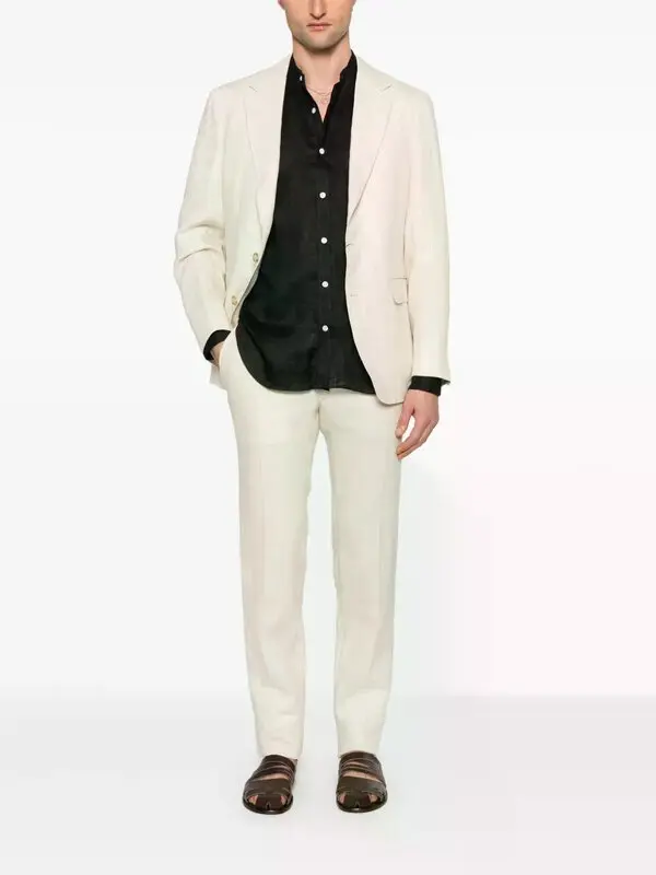 BARBA NAPOLI Linen Shirt - Black