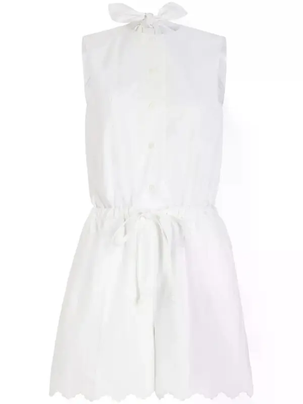 Patou Open-back Poplin Playsuit - White