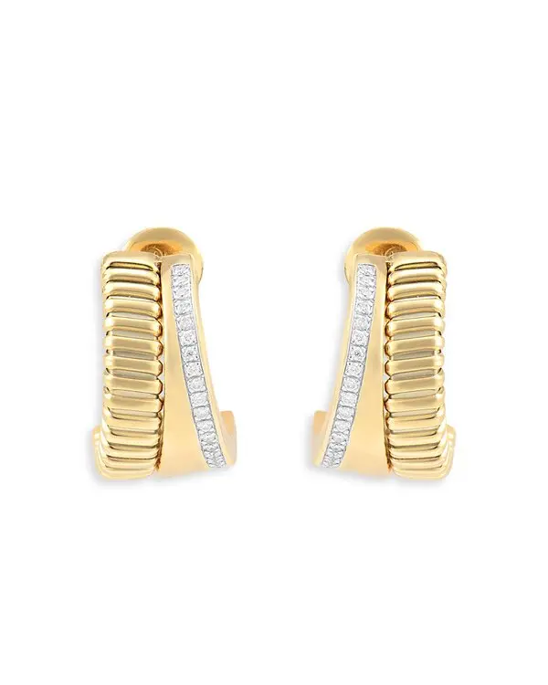 ALBERTO MILANI 18k Yellow Diamond Hoop Earrings - Gold