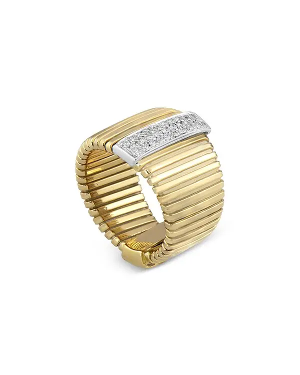 ALBERTO MILANI 18k Yellow Via Mercanti Tubogas Diamond Ring - Gold
