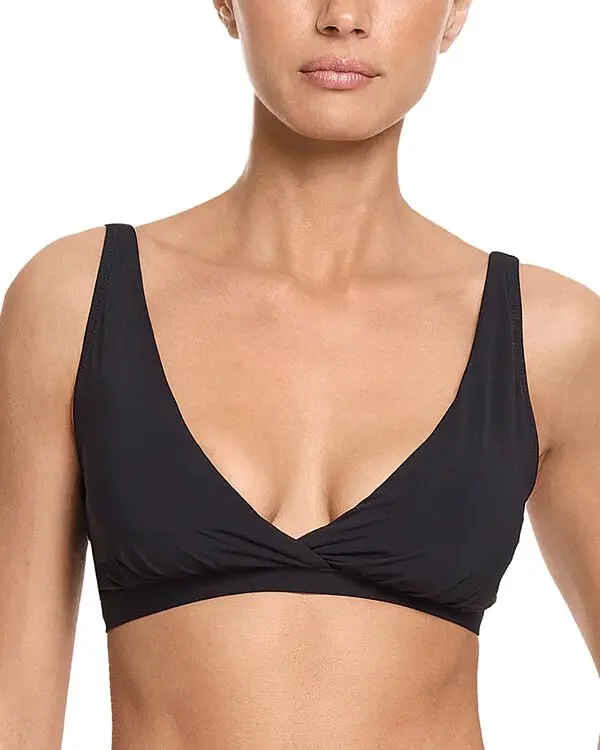 Hanky Panky V Front Plunge Bikini Top - Black