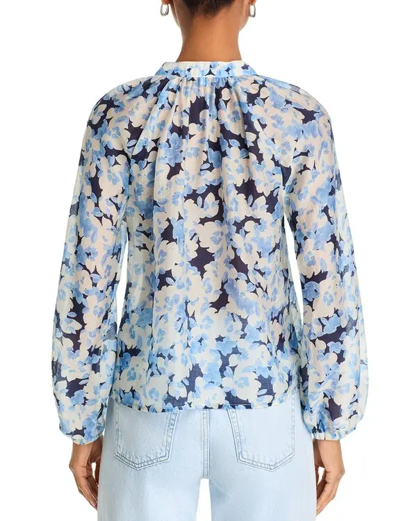 Bella Dahl Floral Print Shirred Collar Blouse