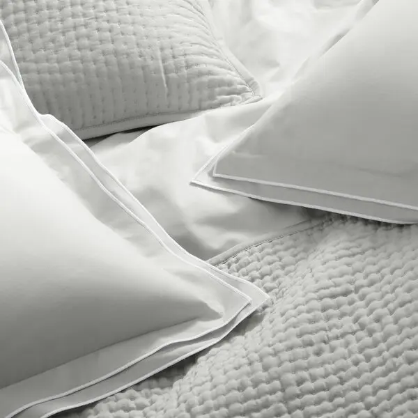 SKY Tipped Double Flange Percale Duvet Cover Set, King Exclusive - Grey