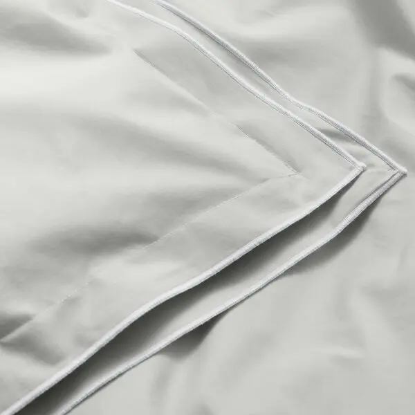 SKY Tipped Double Flange Percale Duvet Cover Set, King Exclusive - Grey