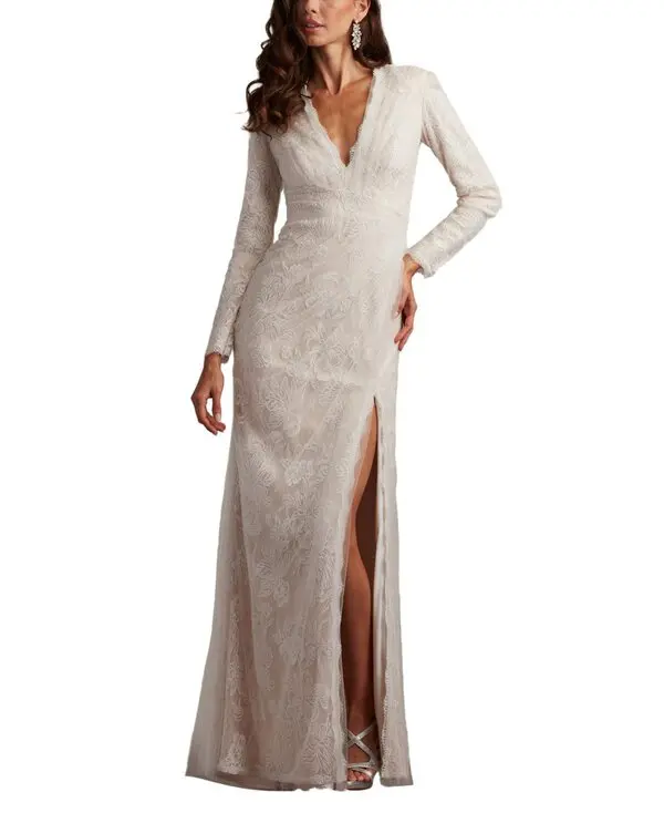 Tadashi Shoji Cherelle Embroidered Tulle Gown