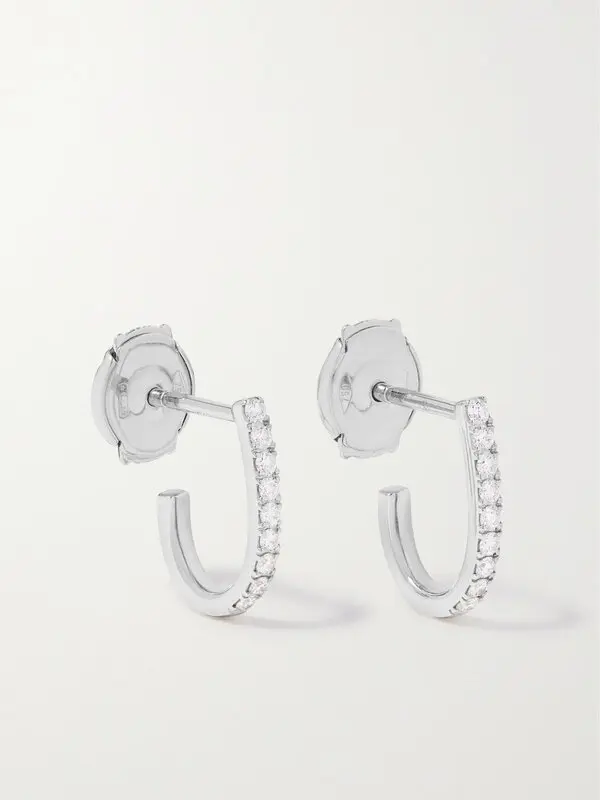 Messika Gatsby Xs 18-karat White Gold Diamond Hoop Earrings - Silver
