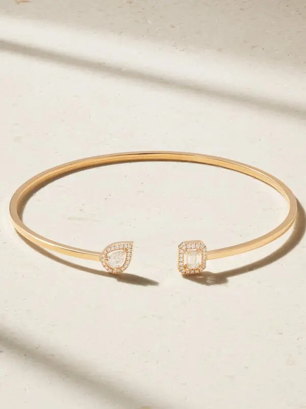 Messika My Twin Toi & Moi 18-karat Rose Diamond Cuff - Gold