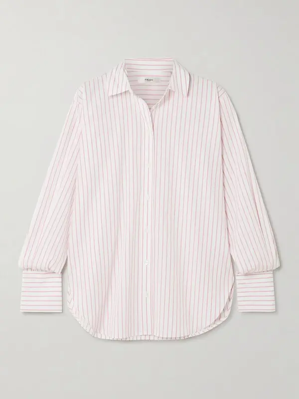 FRAME The Oversized Striped Cotton-poplin Shirt