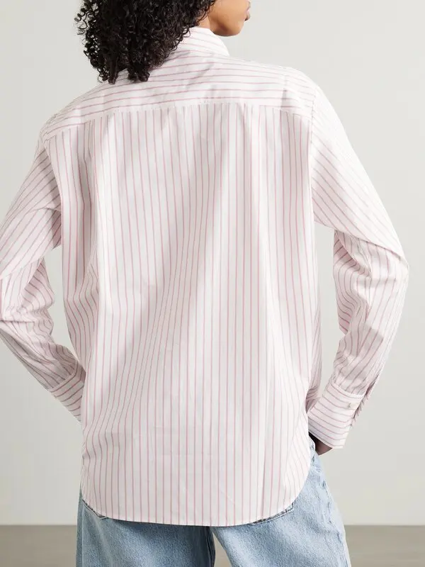 FRAME The Oversized Striped Cotton-poplin Shirt