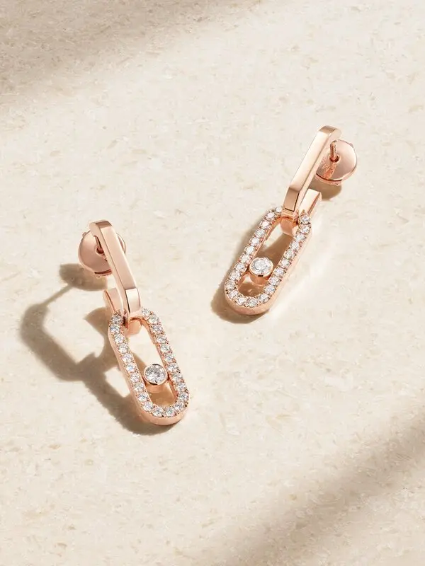 Messika Move Link Rose Diamond Earrings - Gold