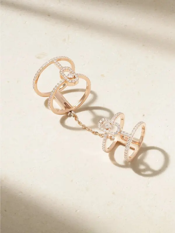 Messika Move Uno Double 18-karat Rose Diamond Ring - Gold